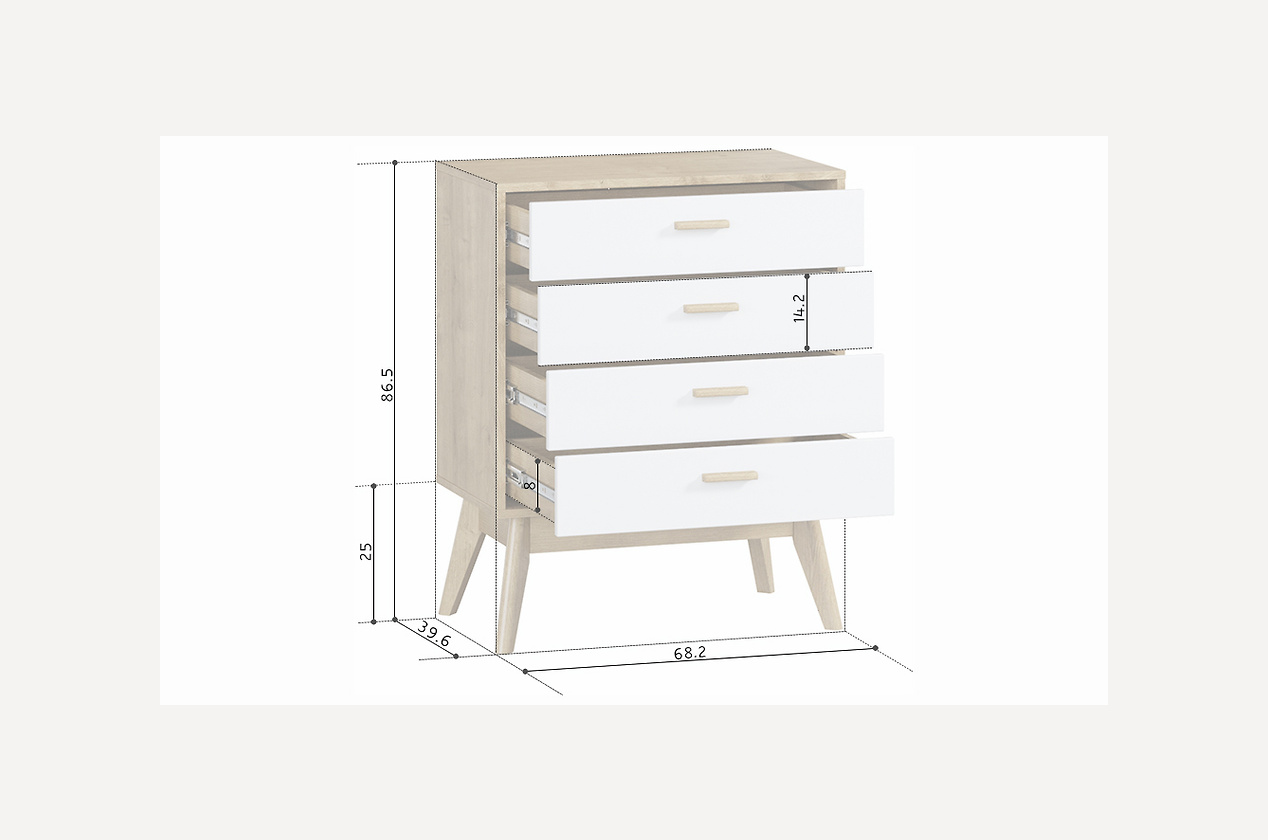 Комод Нордик-6 White – купить в Москве по цене 9 690 рублей в интернет ...